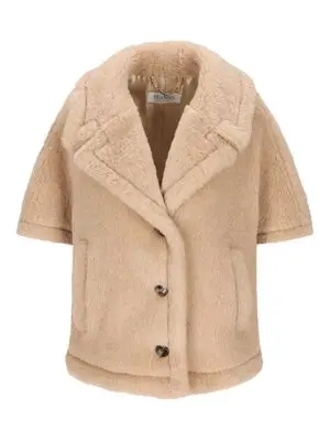 Max Mara Max Mara Wool Cape With Lapel Collar Multicolor