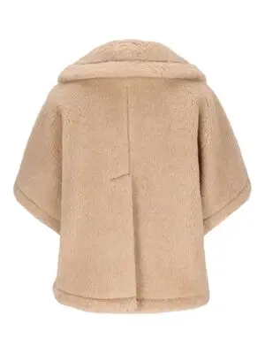 Max Mara Wool Cape With Lapel Collar - Multicolor