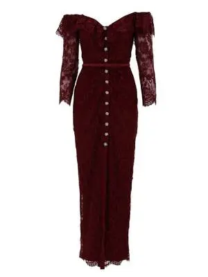 SELF-PORTRAIT Lace Dress With Jewel Buttons - Multicolor