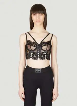 Dolce & Gabbana Floral Lace Bralette Top - Black