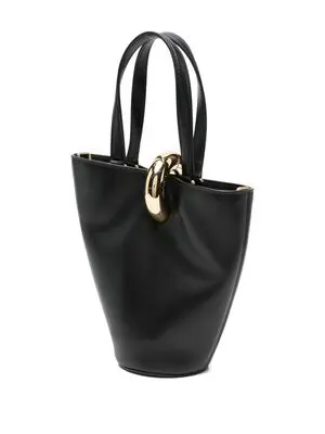 Jacquemus Le Petit Bambola Leather Bucket Bag With Gold-tone Ring Detail