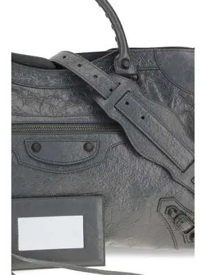 Balenciaga Le City Medium Handbag In Arena Lambskin