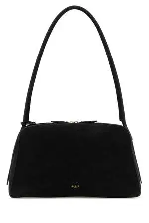 Alaïa Suede Shoulder Bag - Black