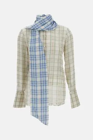 Acne Studios Plaid Shirt With Scarf Detail