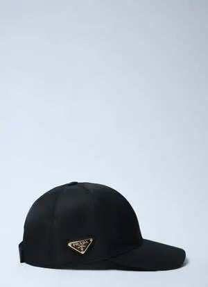 Prada Re-nylon Baseball Cap With Logo Plaque