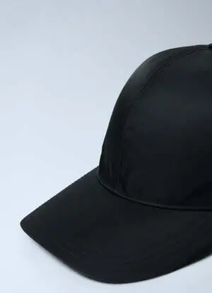 Prada Re-nylon Baseball Cap With Logo Plaque