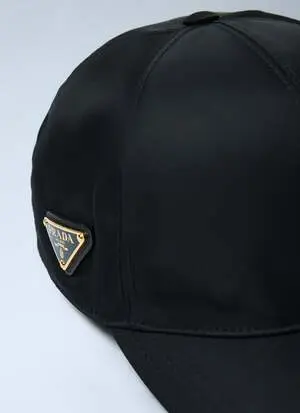 Prada Re-nylon Baseball Cap With Logo Plaque