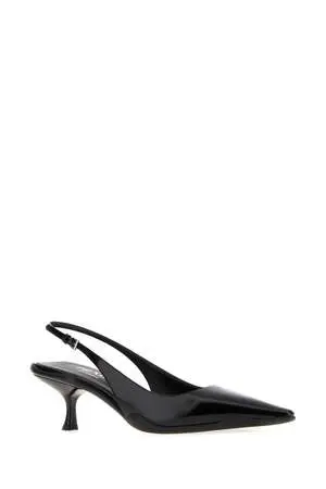 Prada Leather Slingback Pumps With Embellishment - Black