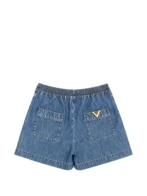 Valentino Garavani Chambray Drawstring Denim Shorts - Multicolor