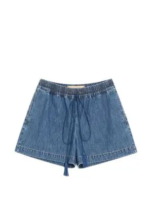 Valentino Garavani Chambray Drawstring Denim Shorts - Multicolor