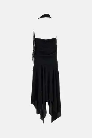 Junya Watanabe Asymmetrical Long Dress With Lace Inserts - Multicolor