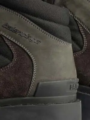 Balenciaga Combat Strike Lace-up Boots In Nubuck And Suede - Brown