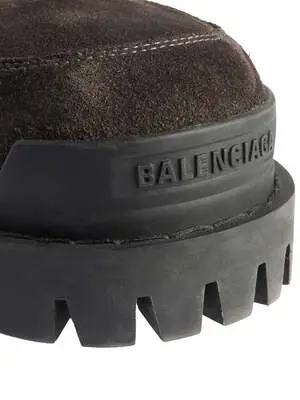 Balenciaga Combat Strike Lace-up Boots In Nubuck And Suede - Brown