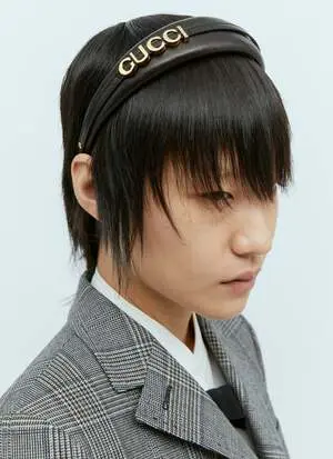 Gucci Logo Plaque Headband - Black