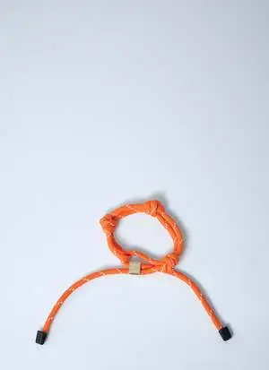 Miu Miu Cord Bracelet With Engraved Logo Hardware - Orange