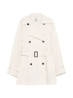 TOTEME Cotton Trench Coat With Buckled Belt - Multicolor