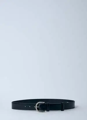 Prada Smooth-grain Leather Belt With Silver-tone Buckle - Black