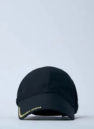 Balenciaga Logo Motif Baseball Cap - Black