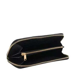 Saint Laurent Cassandre Matelasse' Zipped Wallet - Black