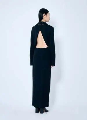 Sportmax Crepe Jersey Maxi Shirt Dress With Open Back