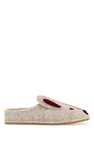 BODE Grey Fabric Rabbit Slippers - Gray