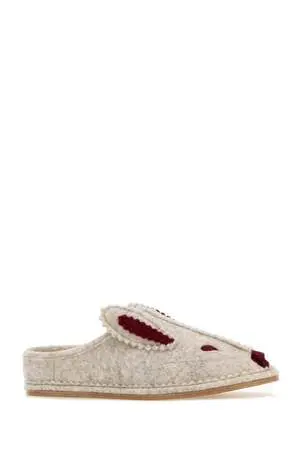 BODE Grey Fabric Rabbit Slippers - Gray