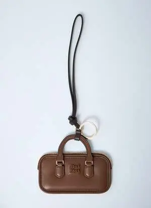 Miu Miu Arcadie Leather Keyring - Brown