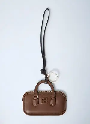 Miu Miu Arcadie Leather Keyring - Brown