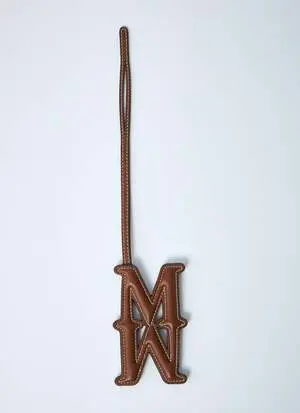 Max Mara Logo Embossed Leather Keyring - Brown