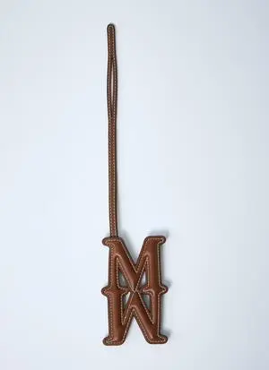 Max Mara Logo Embossed Leather Keyring - Brown