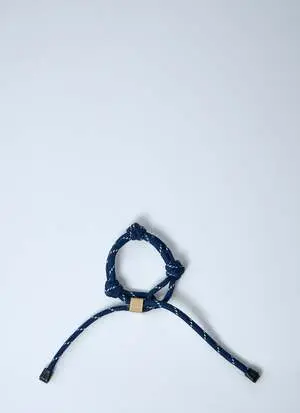 Miu Miu Cord Bracelet With Logo Engraved Hardware - Blue