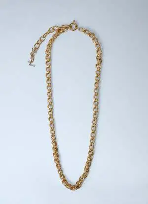 SAINT LAURENT SAINT LAURENT Gold-Tone Rope Chain Necklace With Logo Motif
