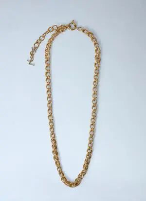 SAINT LAURENT SAINT LAURENT Gold-Tone Rope Chain Necklace With Logo Motif