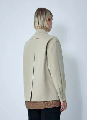 Moncler Felci Jacket Zip Up, Classic Collar, Long Sleeve - Cream