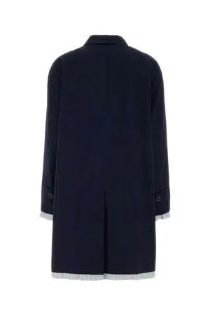 Miu Miu Dark Poplin Trench Overcoat - Blue