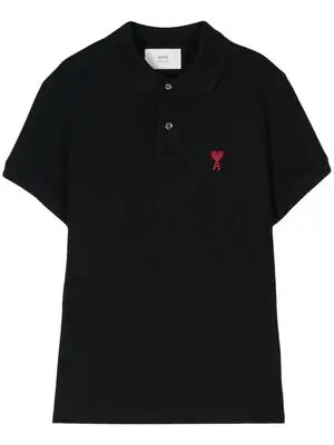 AMI Paris De Coeur Cotton Piqué Polo - Multicolor