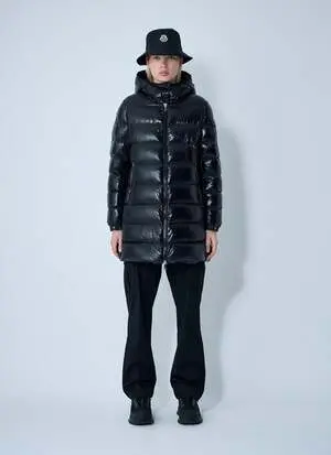 Moncler Courcelles Long Down Coat - Black