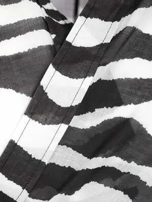 Attico Zebra Print Cropped Wrap Shirt - Multicolor
