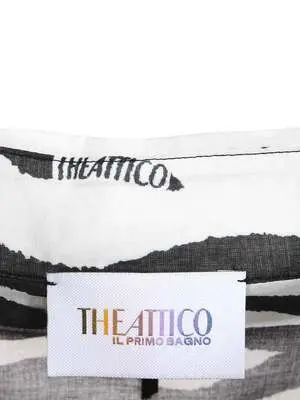 Attico Zebra Print Cropped Wrap Shirt - Multicolor
