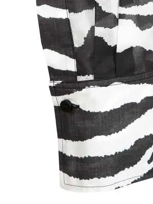 Attico Zebra Print Cropped Wrap Shirt - Multicolor