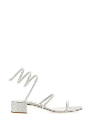 Rene Caovilla Cleo Embellished Spiral Sandals - Silver
