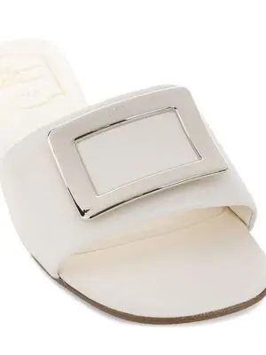 ROGER VIVIER Buckled Leather Flat Sandals - Multicolor