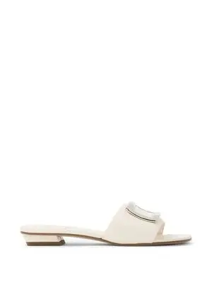 ROGER VIVIER Buckled Leather Flat Sandals - Multicolor