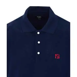 Fendi Ff Selleria Logo Polo - Blue