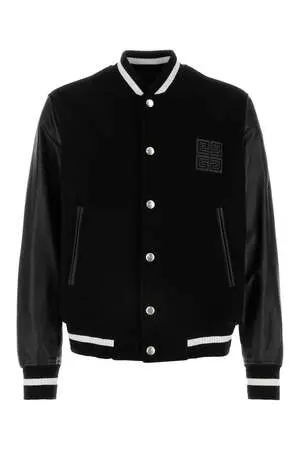 Givenchy Wool Blend Varsity Jacket With Leather Sleeves