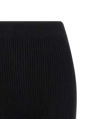 GANNI Cotton Crochet Insert Ribbed Pants