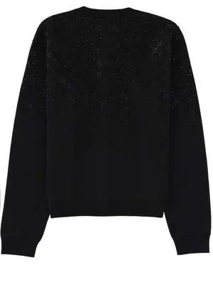 Gucci Crystal Embellished Wool Blend Cardigan - Black