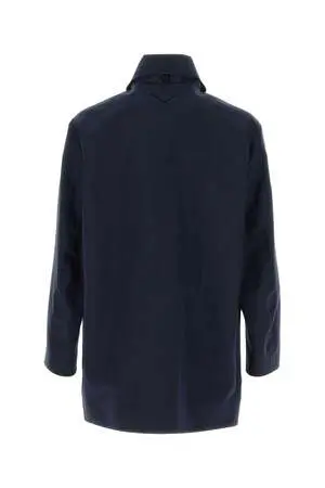 Prada Navy Poplin Overcoat