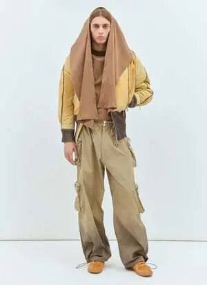 CHARLIE CONSTANTINOU Panelled Waffle Top With Attached Hood And Scarf