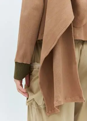 CHARLIE CONSTANTINOU Panelled Waffle Top With Attached Hood And Scarf